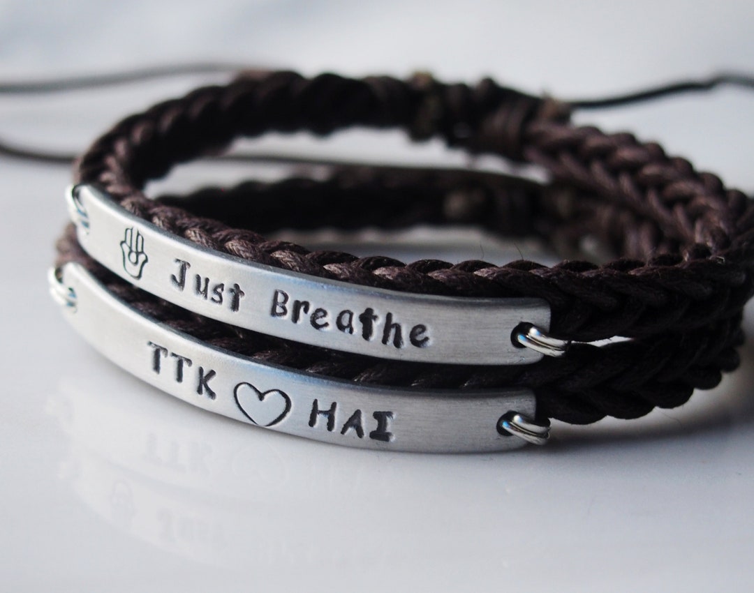 Couples Braided Leather Bracelet, Couples Bracelets, Couples Gifts ...