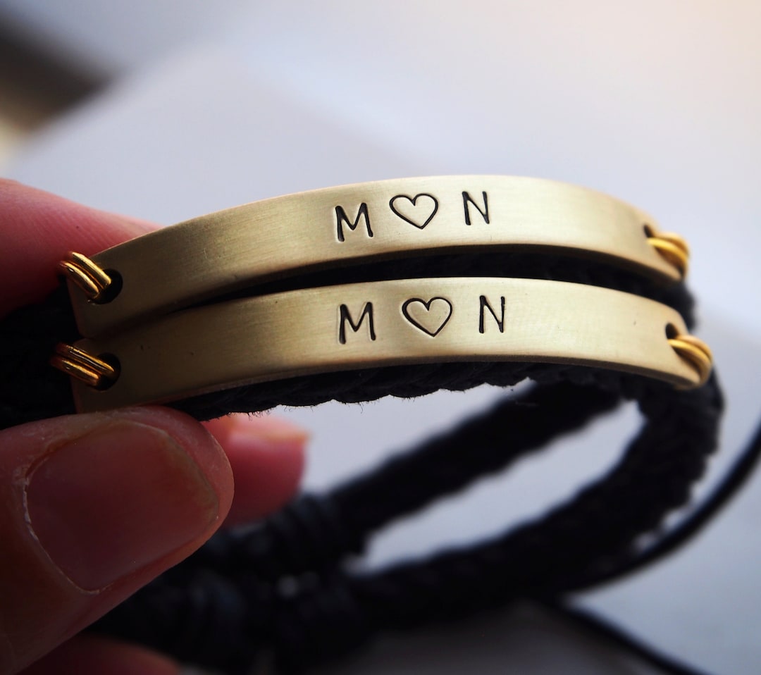 Personalized Couple Name Bracelet, Couple Initials Bracelet ...