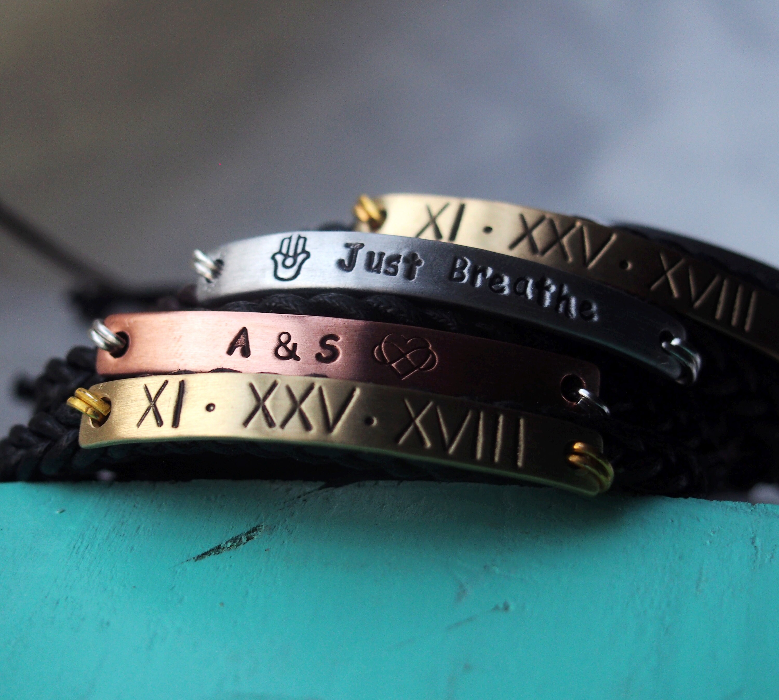 Custom Information Bracelet Braided Leather Band Customized | Etsy