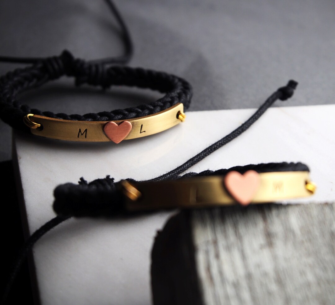 Falling in Love/ Couples Bracelet, Initial Couple Bracelets, Couples ...
