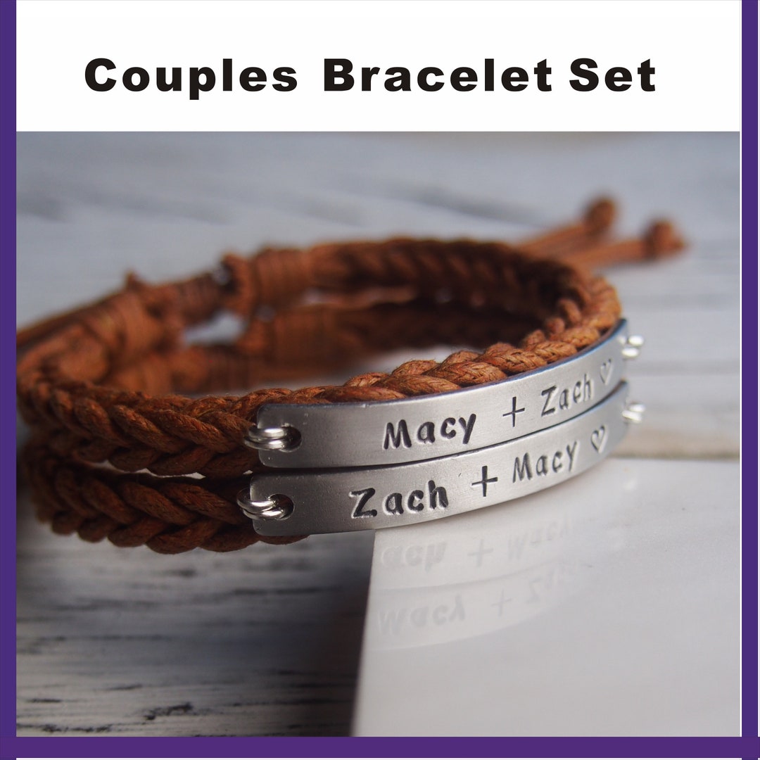 Couples Bracelet Set, Couples Gifts, Customized Bracelet, Boyfriend ...