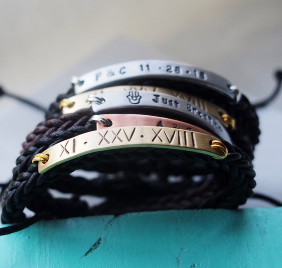 Personalized Bracelet Customized Bracelet Braid Leather - Etsy