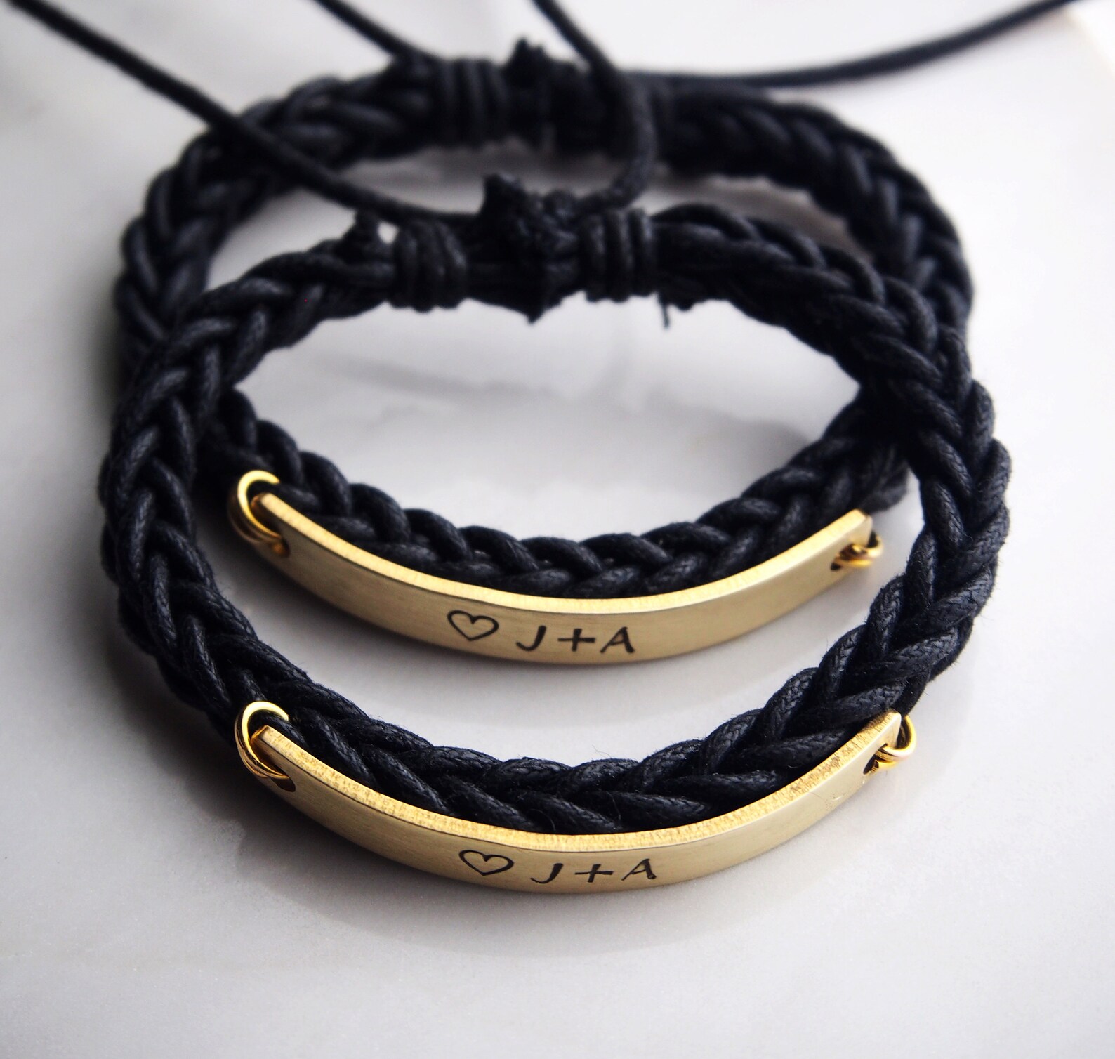 Couple Initials Bracelets Couples Name Bracelets Date - Etsy