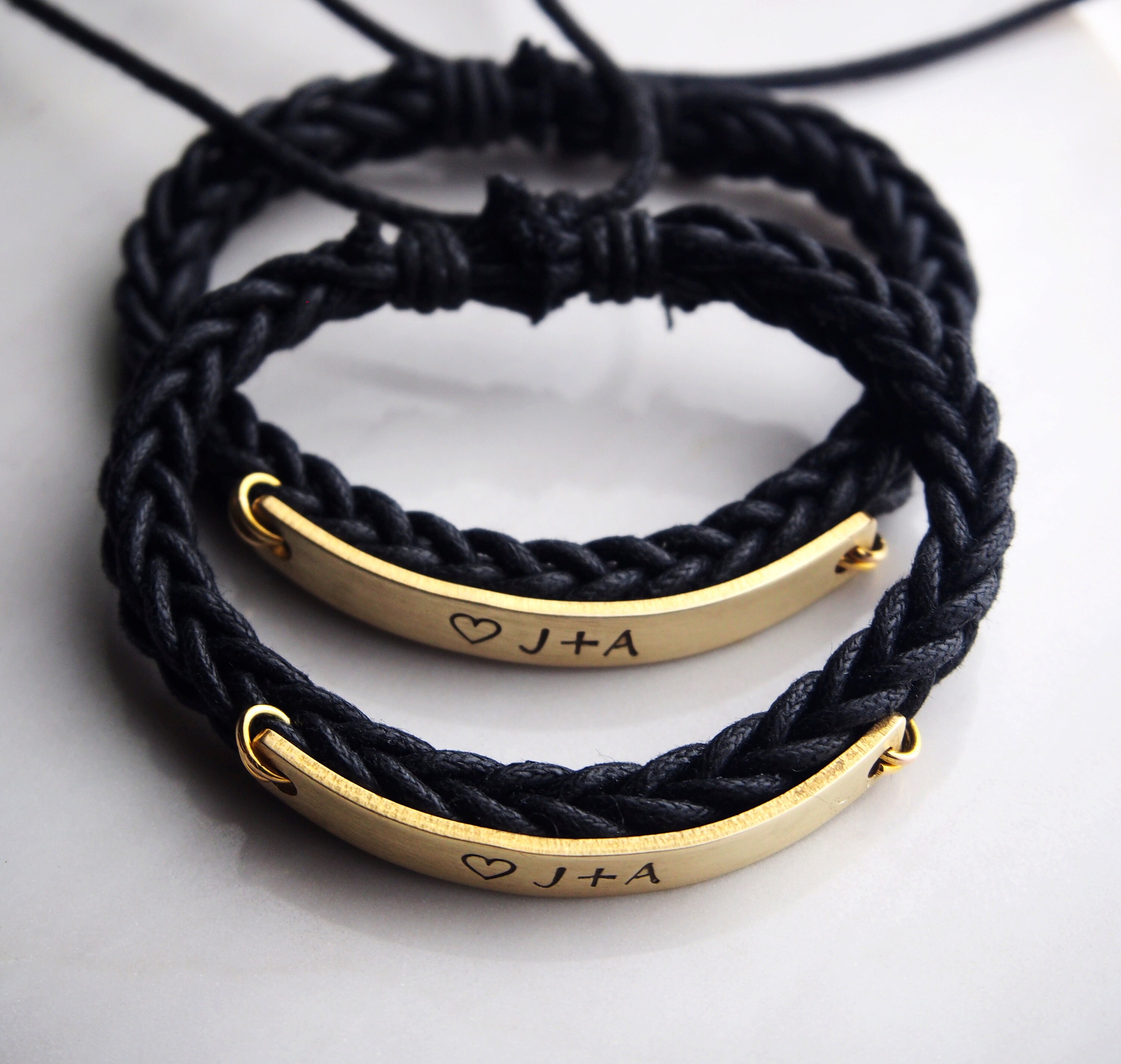 Couple Initials Bracelets, Couples Name Bracelets, Date Bracelet ...