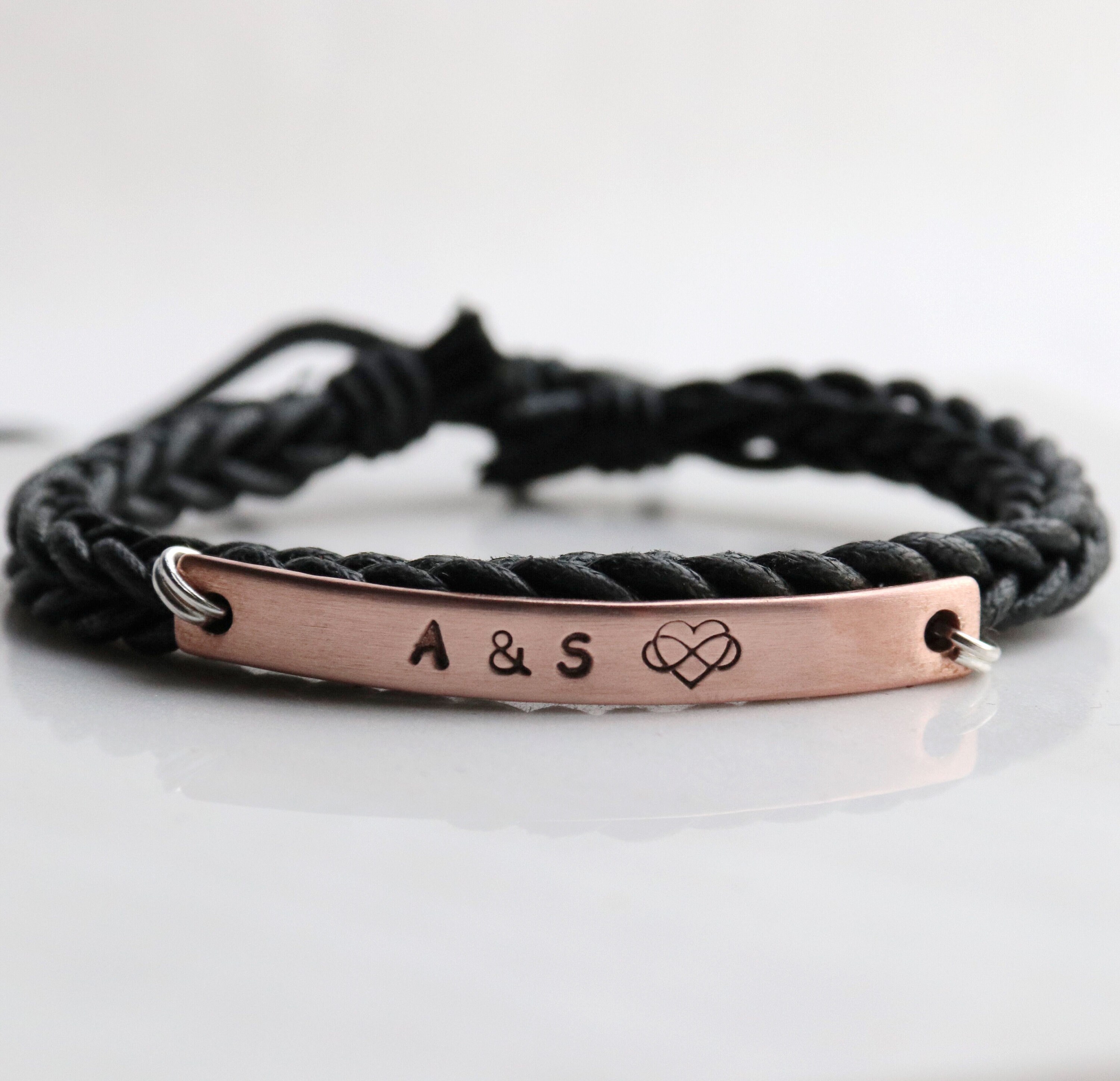 Personalised bracelet Customized bracelet couple initials | Etsy