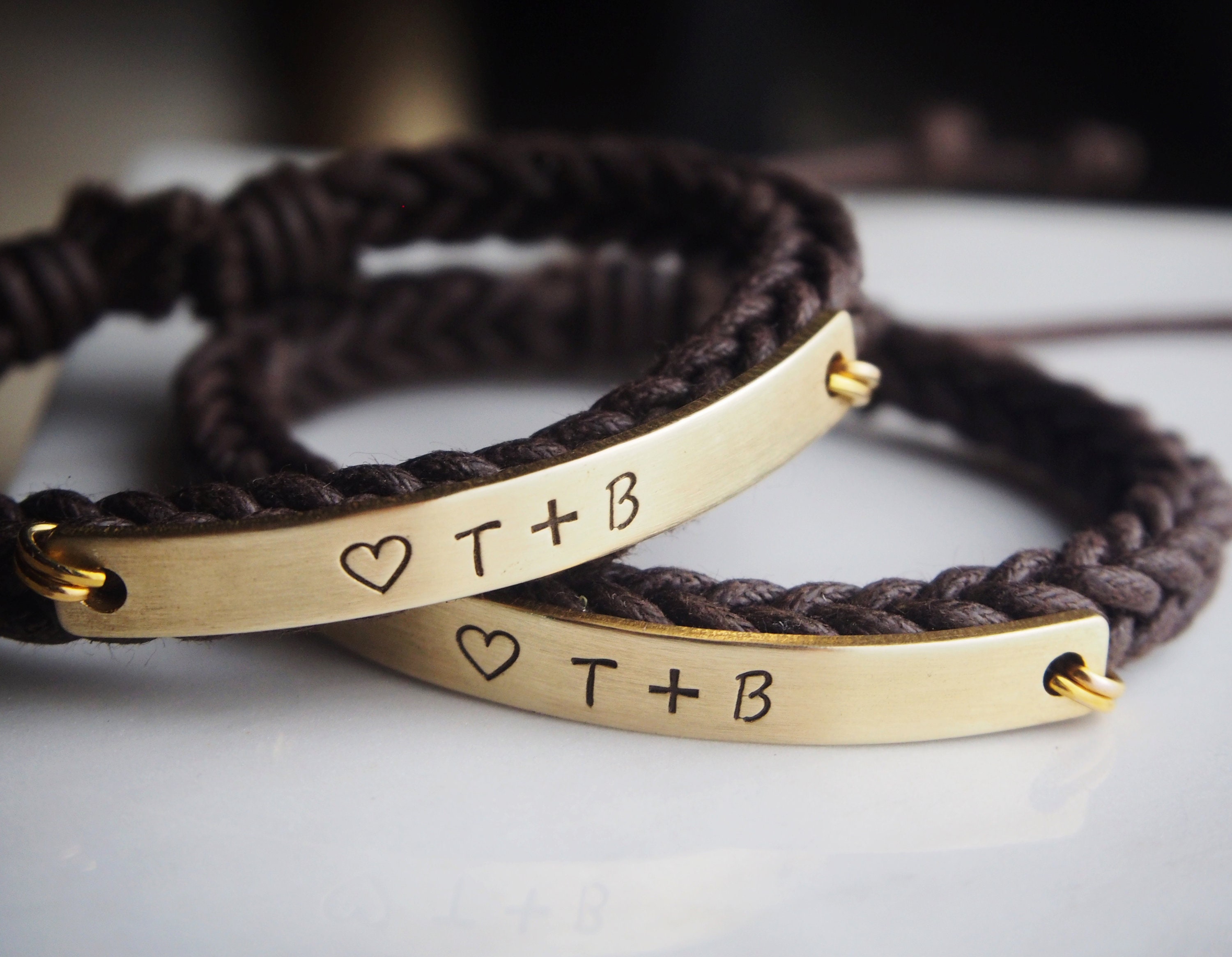 Couples Bracelets, Initial Couples Bracelets, Date Bracelet ...