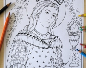 Coloring Page Saint - Etsy