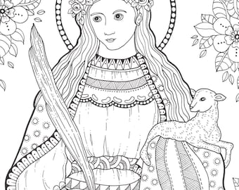 st agnes coloring page