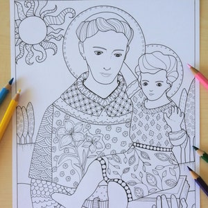 Saint Anthony of Padua. Coloring Page for Fun. Instant Downloads ...