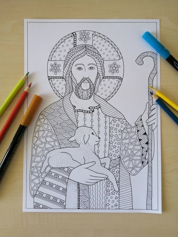 Jesus The Good Shepherd Coloring Page