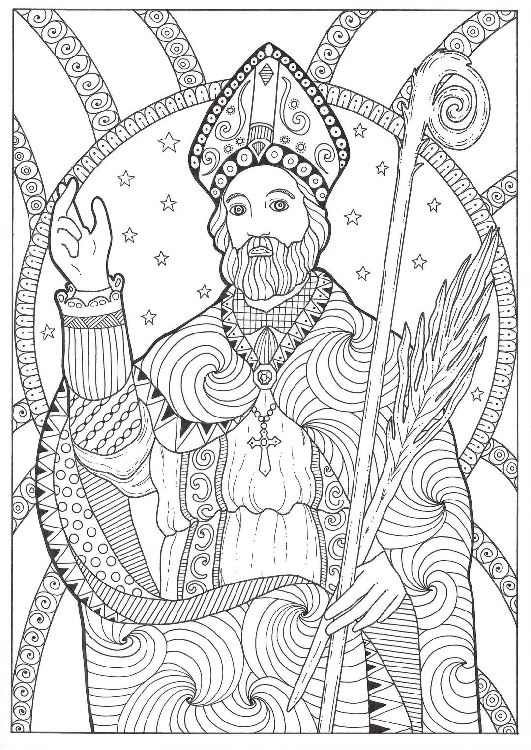 Saint Valentine. Printable Coloring Page for Adults. PDF-JPG - Etsy