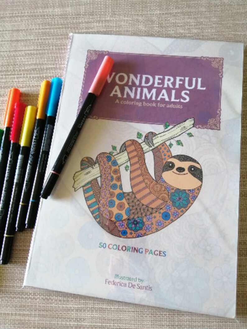 50 ANIMALS Coloring Pages. Digital Download From Bibartworkshop - Etsy