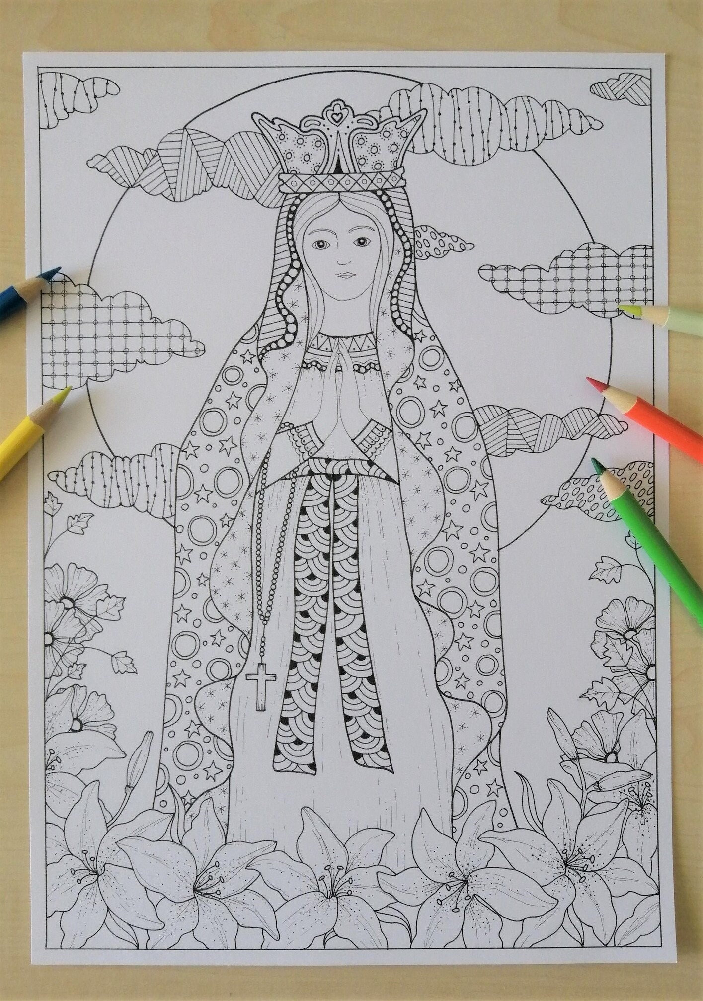 Fatima Prayer Coloring Page