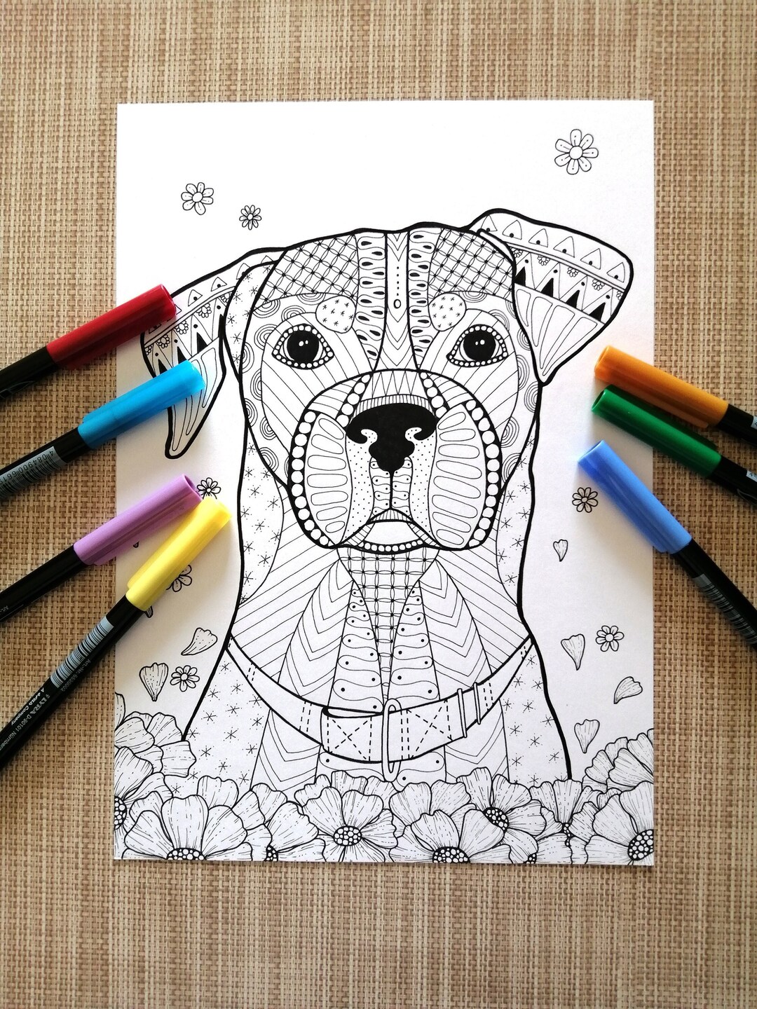 Boxers. Dogs Lover. Coloring Sheet. Instant Download. JPEG PDF Files - Etsy