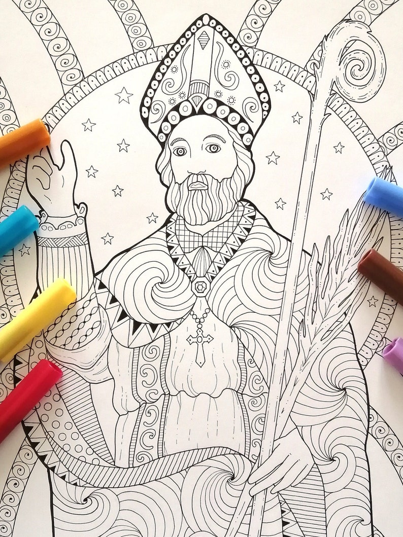 Saint Valentine. Printable Coloring Page for Adults. PDF-JPG - Etsy