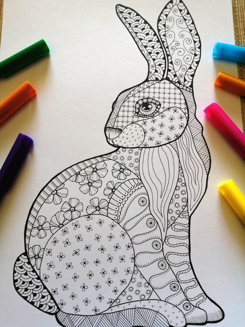 Hare. Printable Coloring Page. Instant Download. Farm Animals - Etsy
