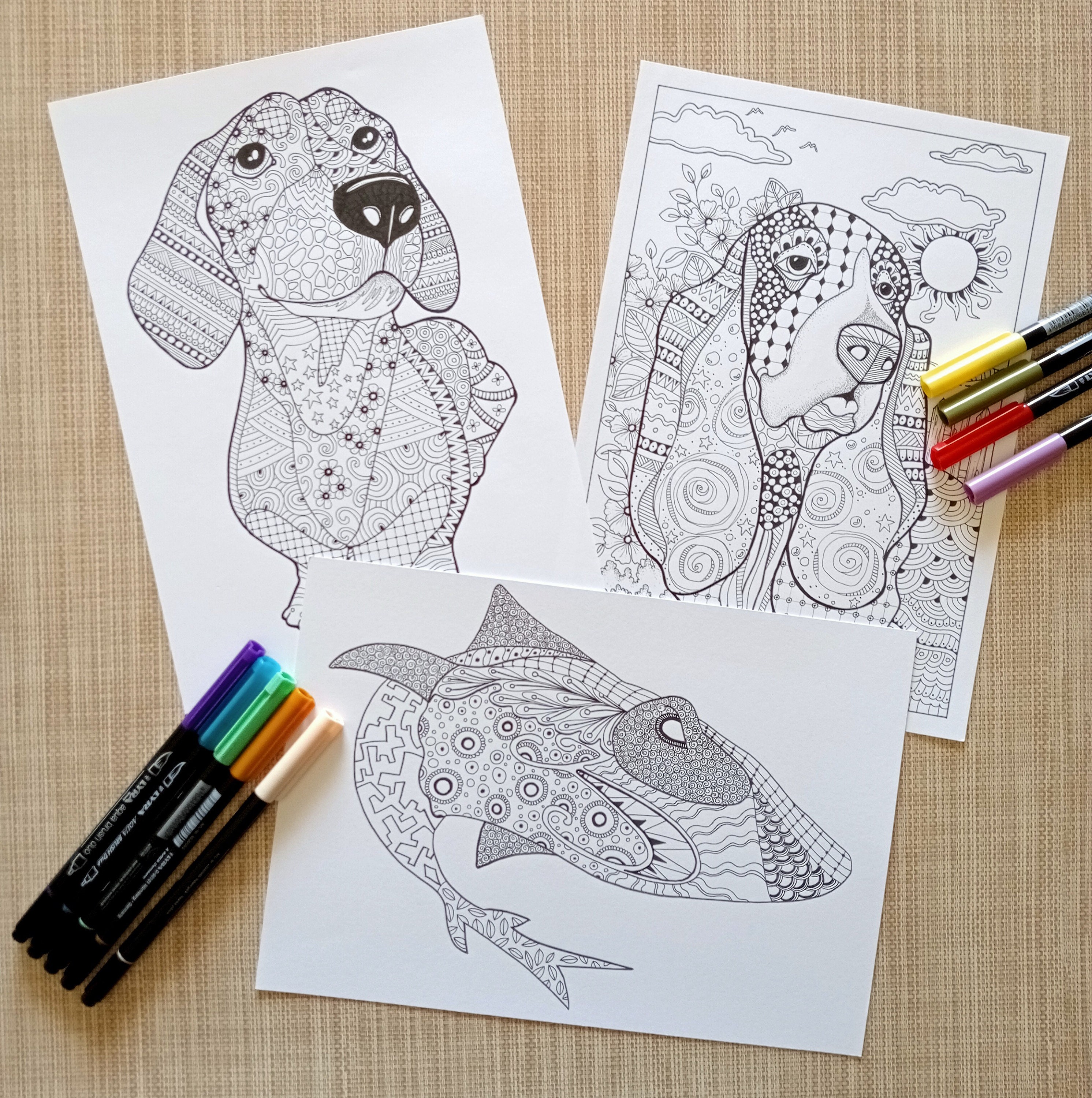 50 ANIMALS Coloring Pages. Digital Download From Bibartworkshop - Etsy