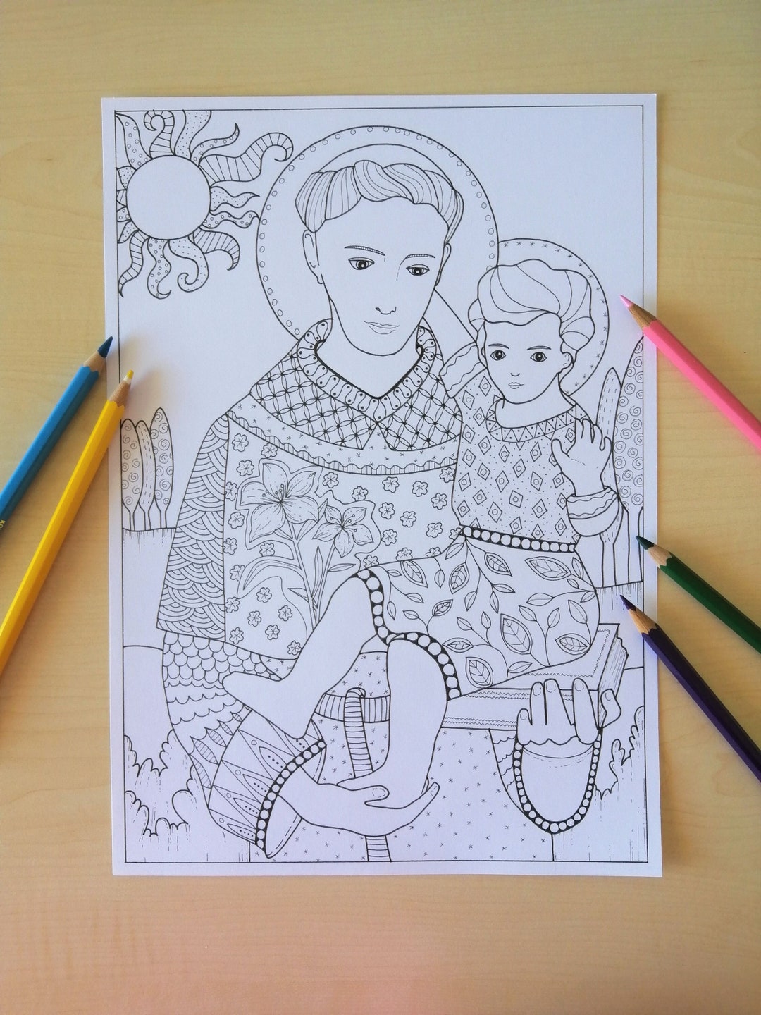Saint Anthony of Padua. Coloring Page for Fun. Instant Downloads ...
