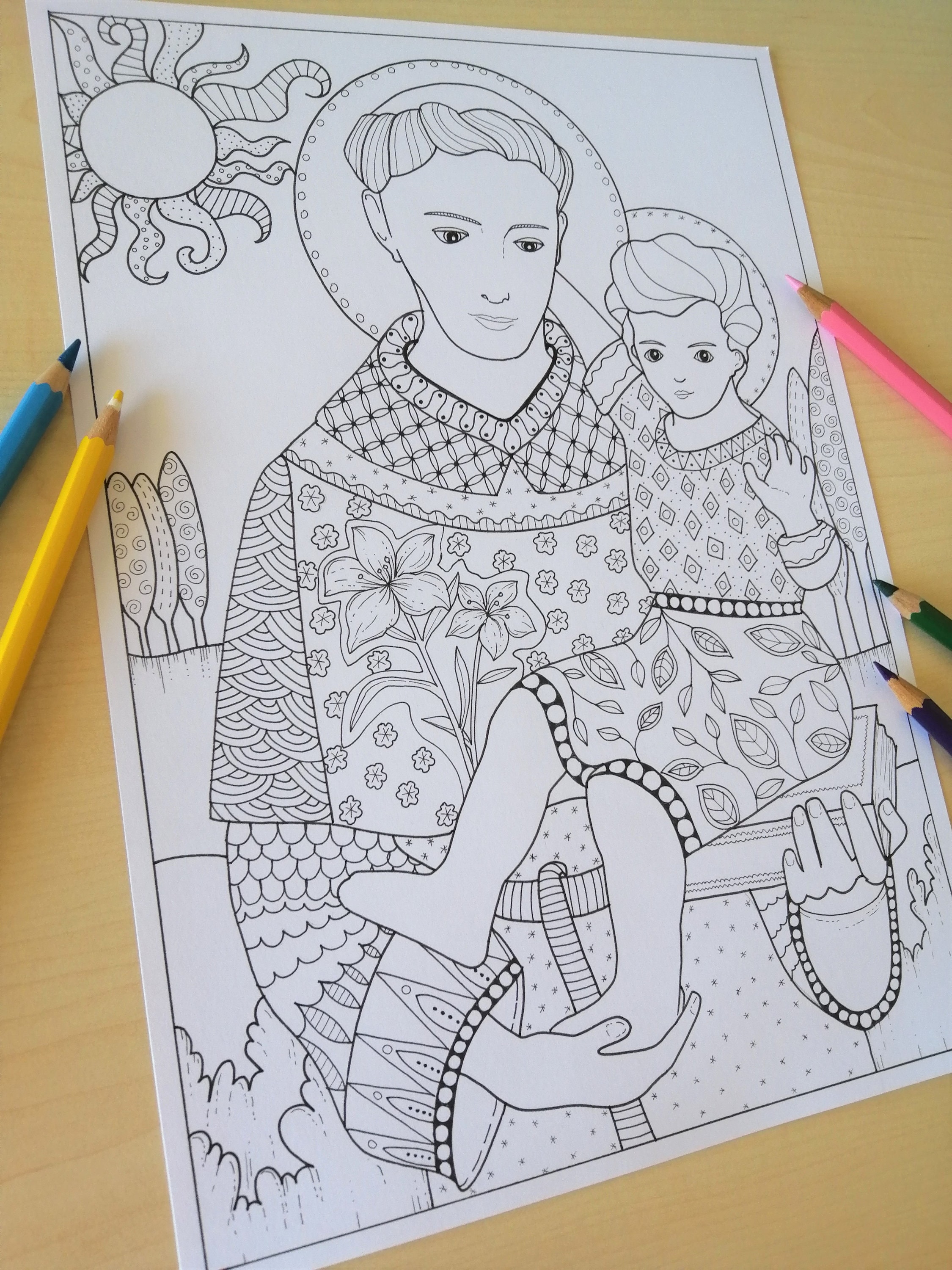 Saint Anthony of Padua. Coloring Page for Fun. Instant Downloads ...