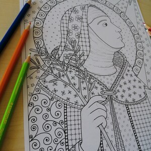 Saint Clare of Assisi Coloring Page for Adult Printable | Etsy