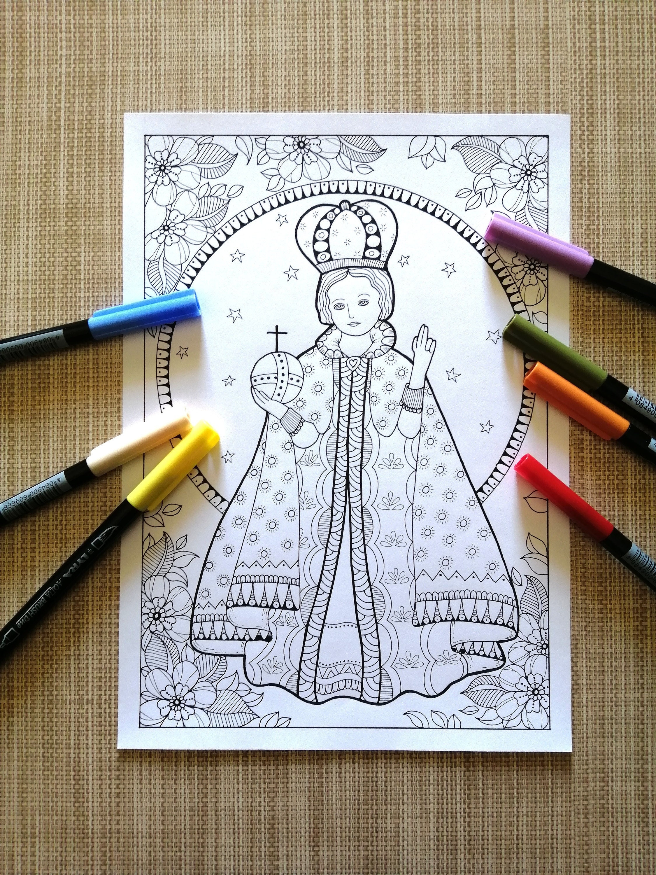 Infant Jesus of Prague.printable Coloring Page for Fun. PDF JPG - Etsy