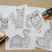 50 ANIMALS Coloring Pages. Digital Download From Bibartworkshop - Etsy