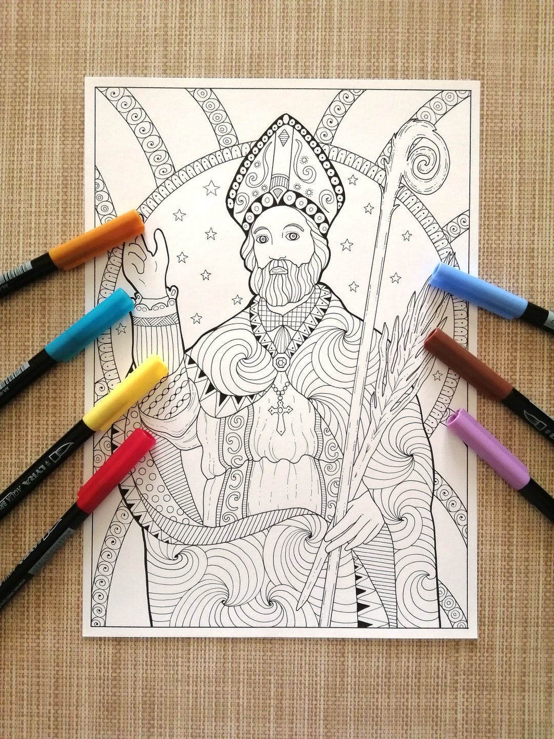 Saint Valentine. Printable Coloring Page for Adults. Zentangle - Etsy