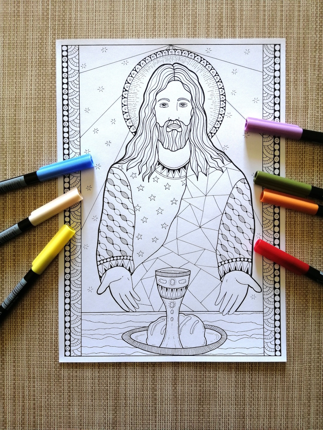 Jesus is the Bread of Life. Printable Coloring Page for Adults.coloring ...