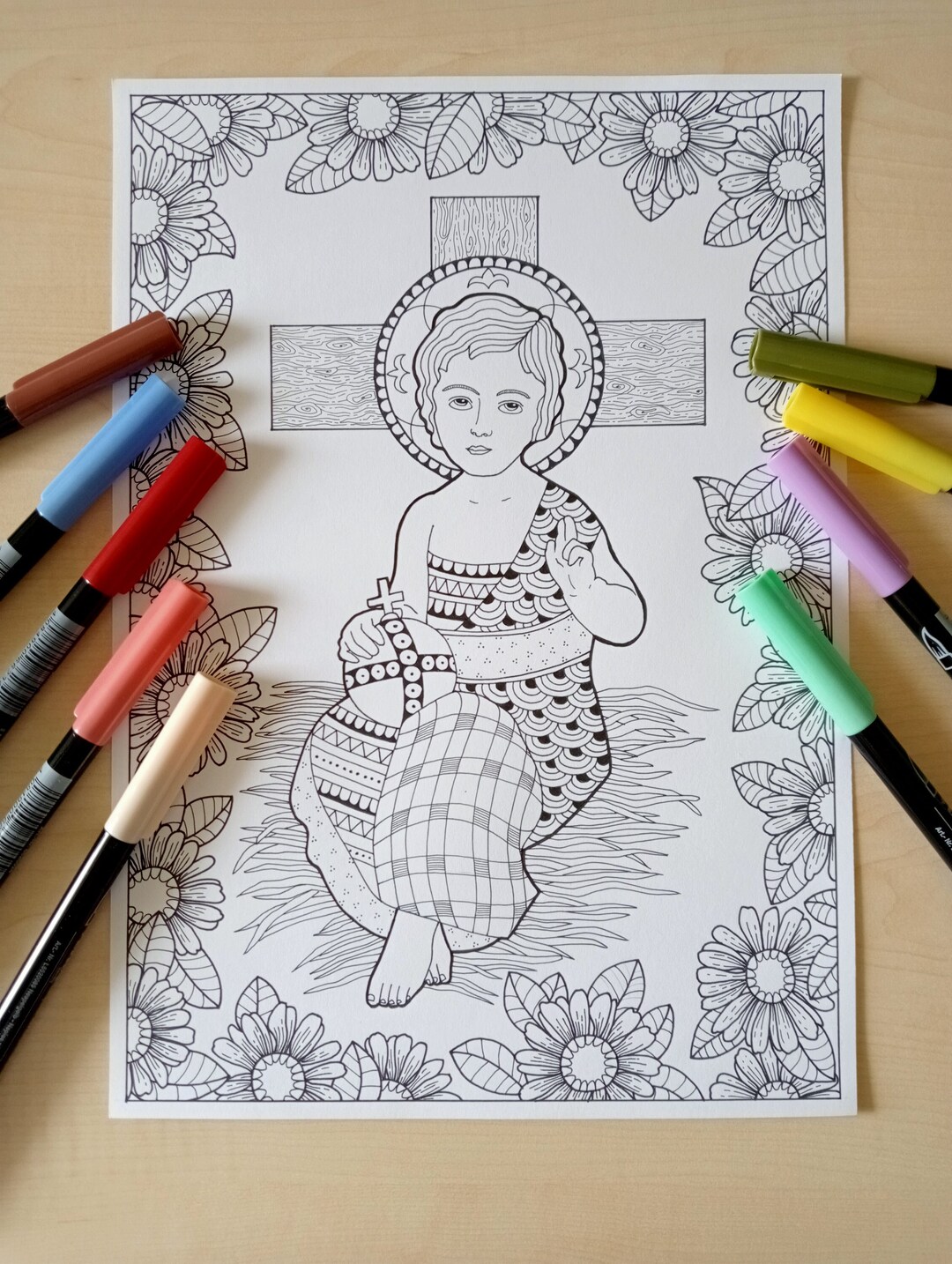 Instant Downloads. Jesus of Nazareth. Printable Coloring Page. - Etsy