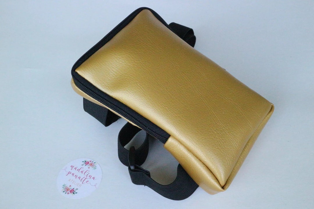 Metallic Gold Leg Bag, FREE Shipping, GYM Running, Leg Purse Bike Ride ...