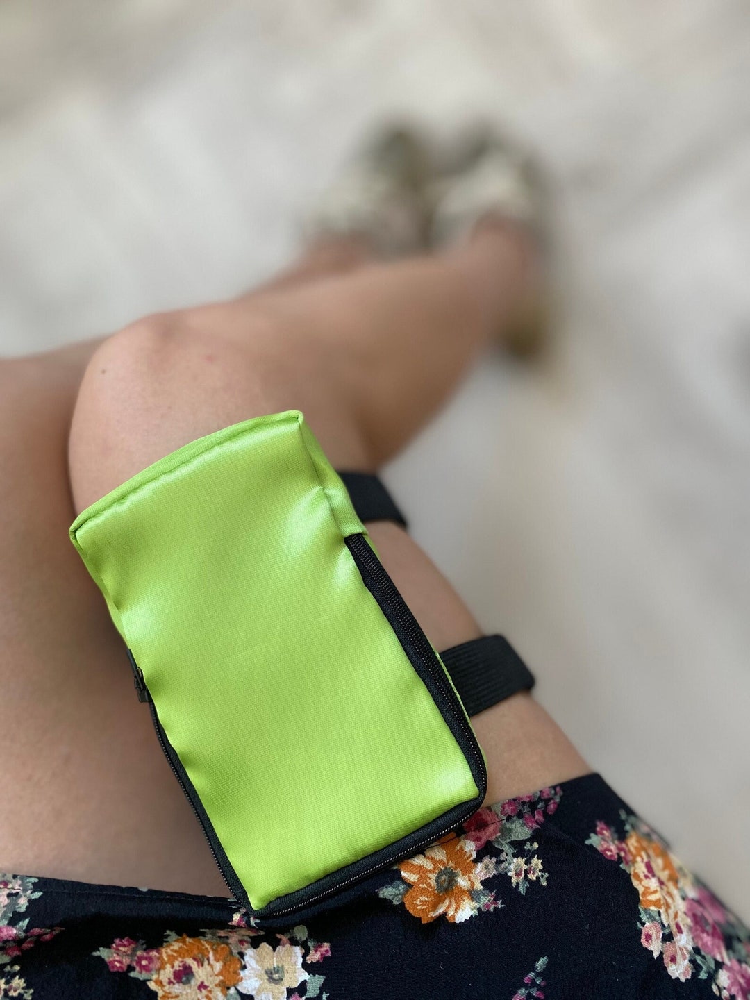Neon Green Leg Bag, Thigh Bag Leg Holster, Running, Leg Purse Ride Leg ...