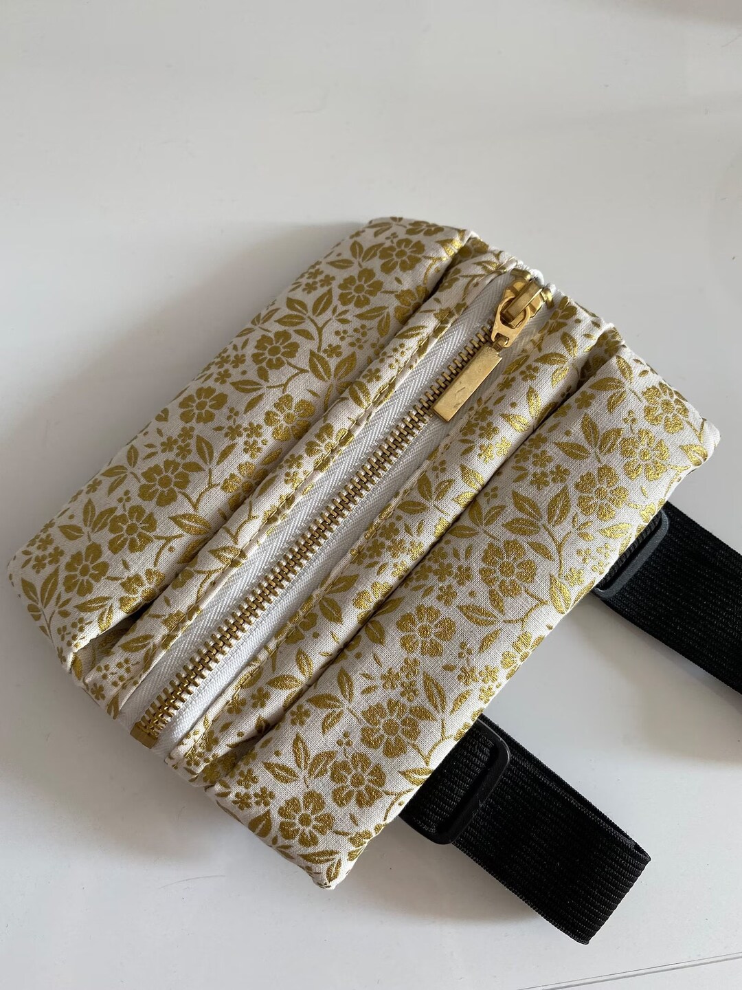 Gold Floral Leg Bag, Thigh Bag, Leg Holster, Running, Leg Purse Ride ...