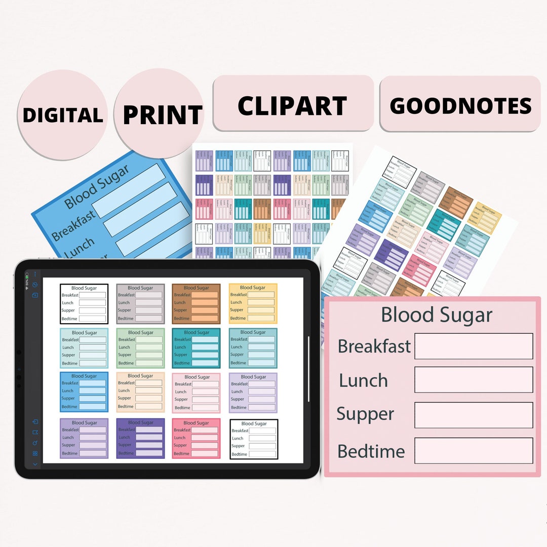 16 Blood Sugar Trackers Printable, Digital, Health Log, Planner ...