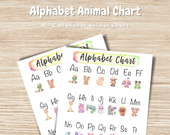 Printable Alphabet Chart ABC Poster Educational Instant - Etsy
