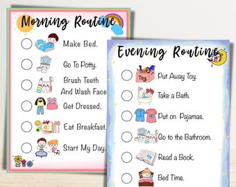 Editable Daily Routine Chart for Kids - Etsy