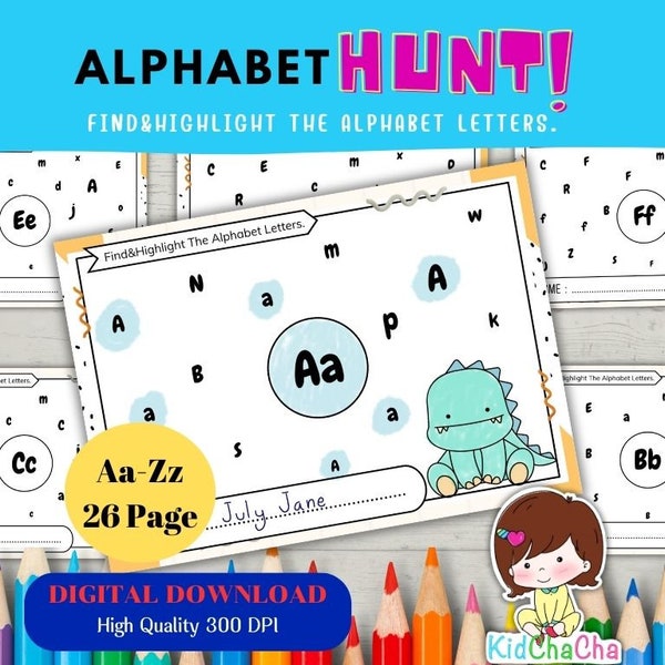 Dollar Decal Alphabet Hunt! Alphabet Recognition Activity for All 26 ...