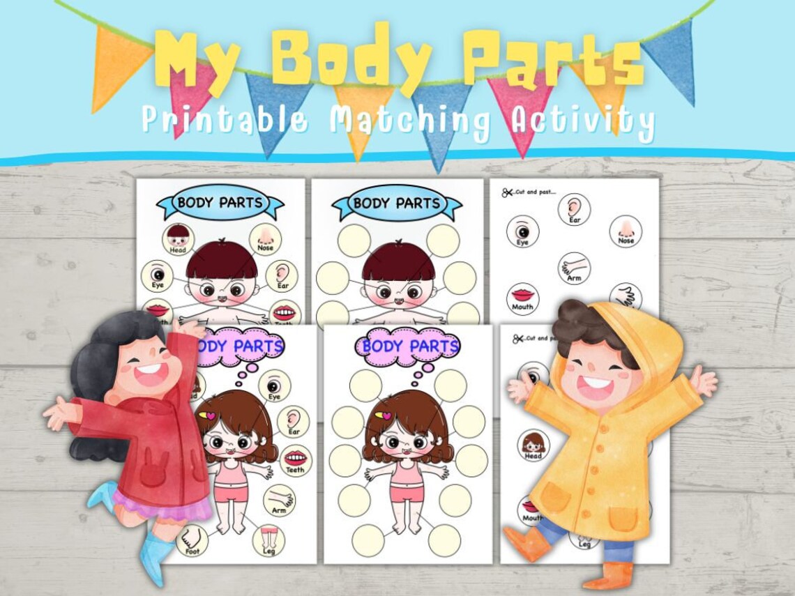 Body Parts Matching Activity Printable, Learning Binder Activity ...