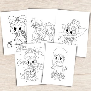 10 Kawaii Princess Coloring Page, Cute Princess Coloring Pages ...