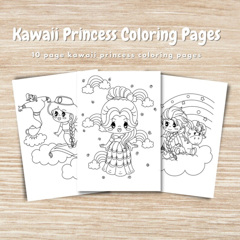 10 Kawaii Princess Coloring Page, Cute Princess Coloring Pages ...
