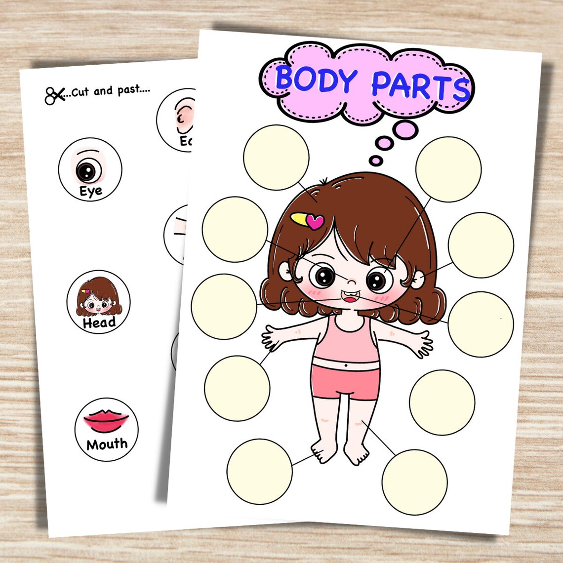 Body Parts Matching Activity Printable Learning Binder | Etsy
