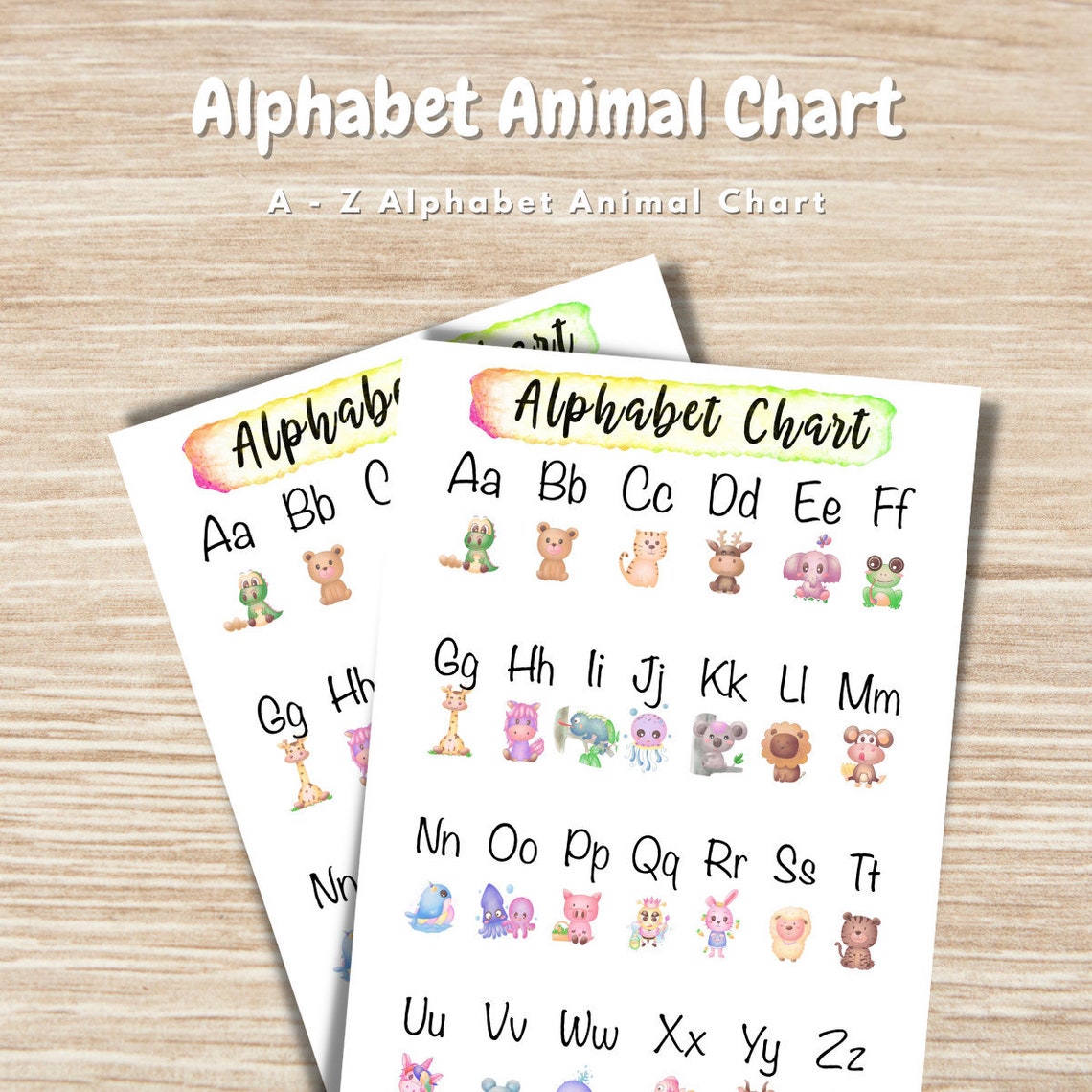 Alphabet Animals ABC Chart, Educational Charts, Letter Sounds ...