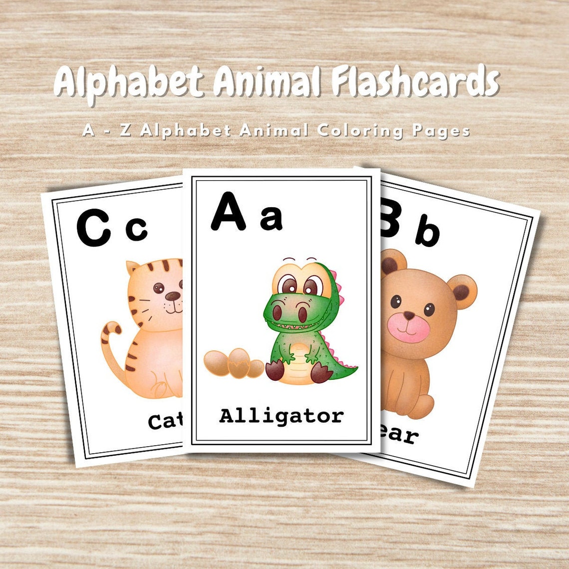 Animal Alphabet Chart And Coloring ABC Digital Download | Etsy