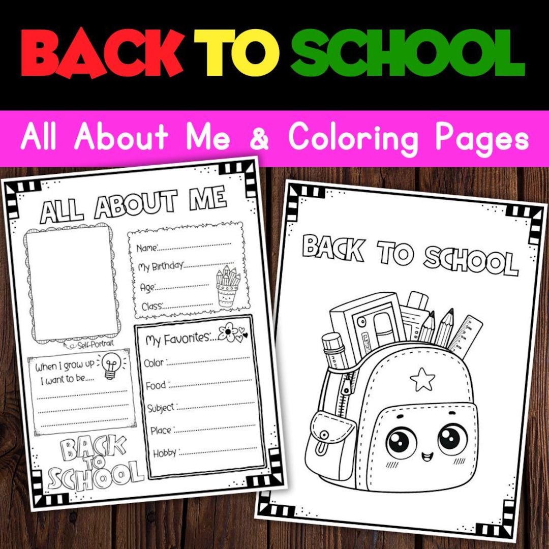 All About Me | Back to School Coloring Pages | First Day of School ...