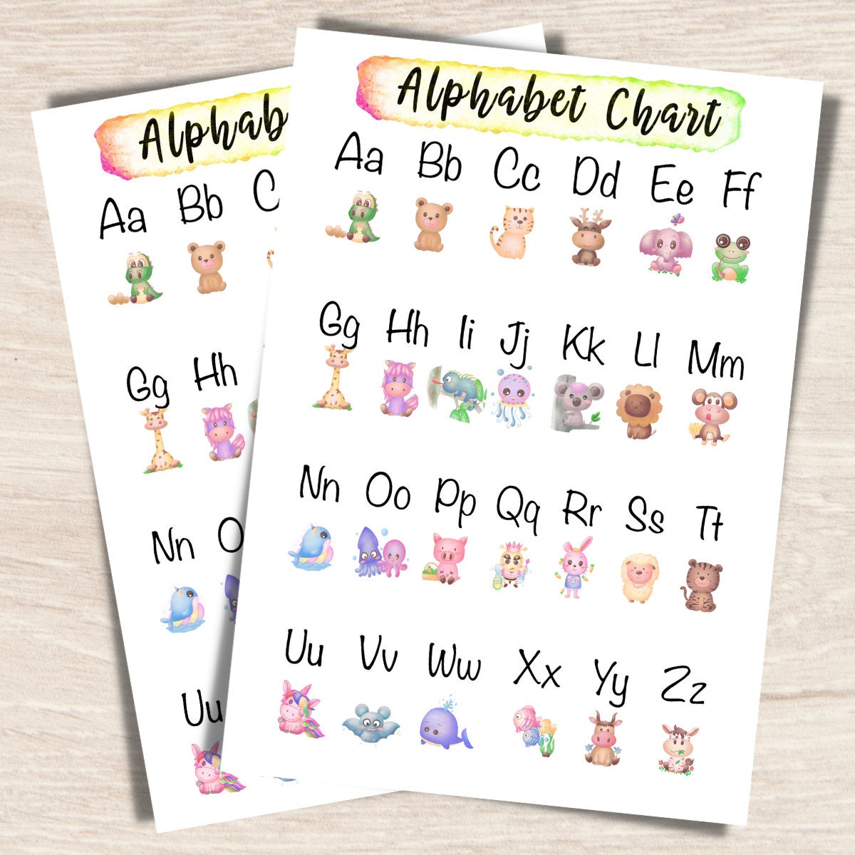 Alphabet Animals ABC Chart, Educational Charts, Letter Sounds ...