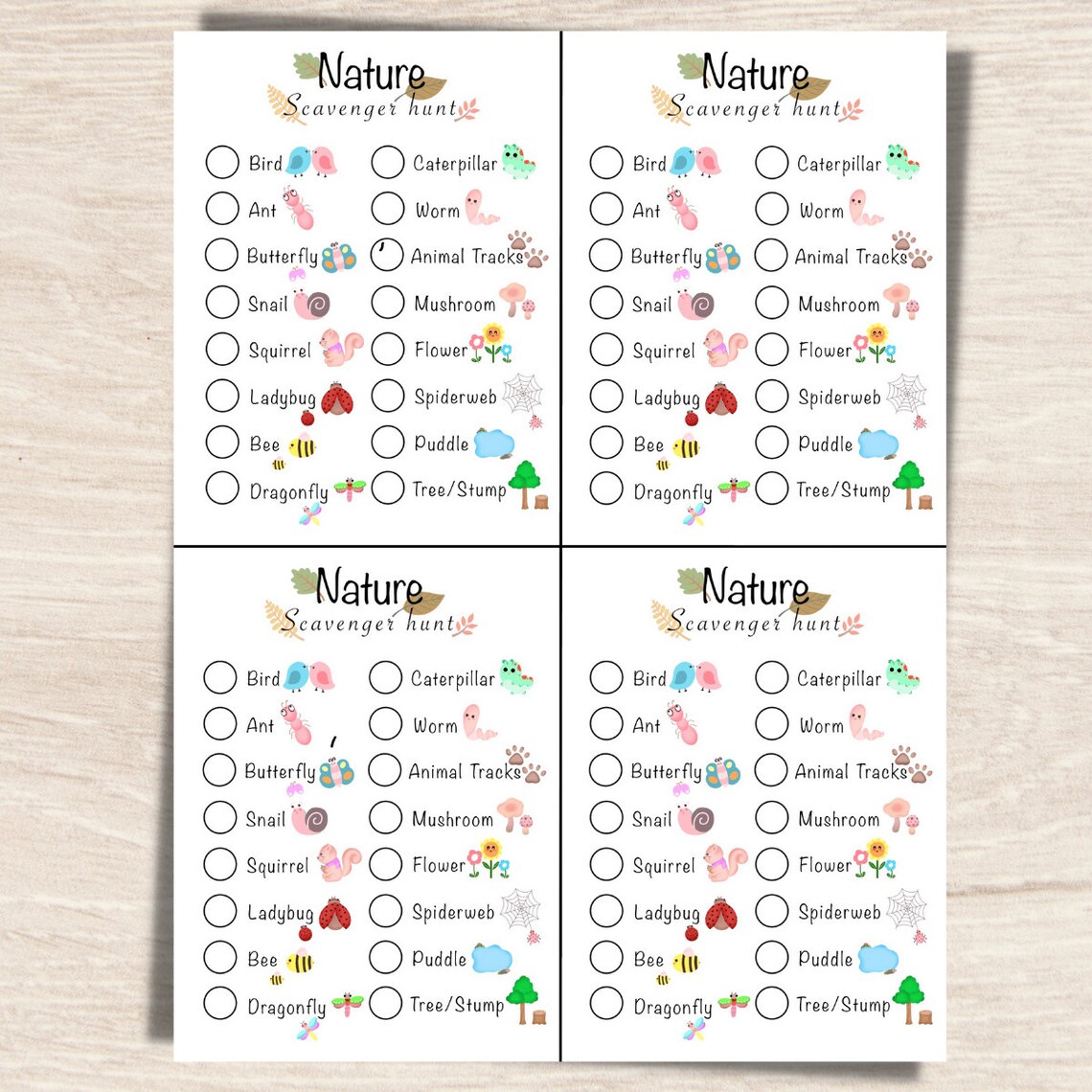 Nature Scavenger Hunt Printable, Outdoor Scavenger Hunt, Kid Activity ...