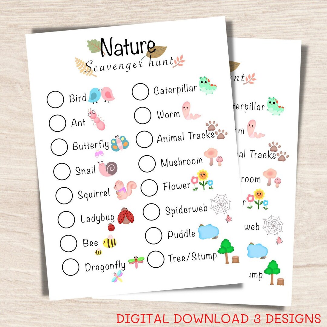 Nature Scavenger Hunt Printable, Outdoor Scavenger Hunt, Kid Activity ...