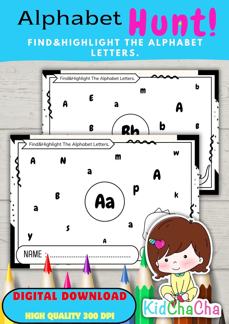 Alphabet Hunt Activity, A-Z Letter Recognition, Preschool Printable ...