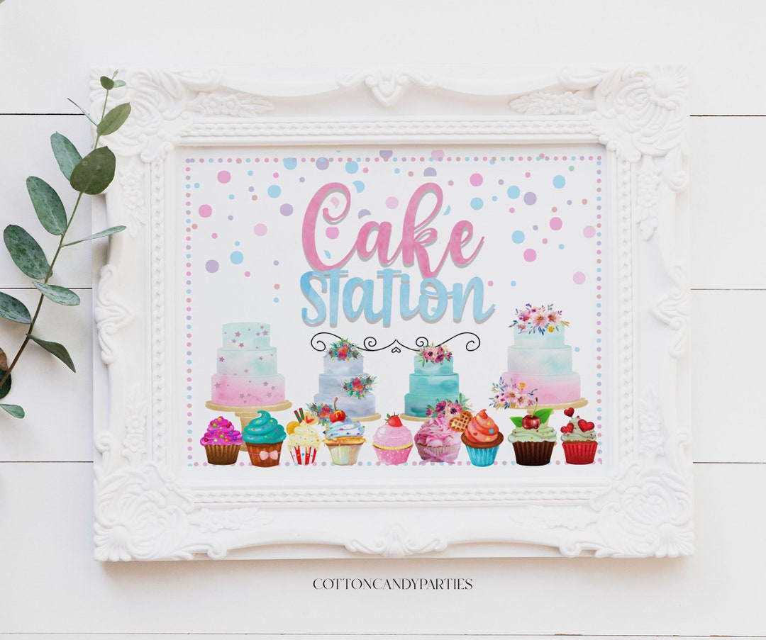 Cake Station Sign,party Sign,digital File,printable,pajama Party ...