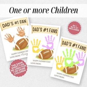 Football Father’s Day Handprint Craft for Dad, Kids DIY Gift, Dad’s ...