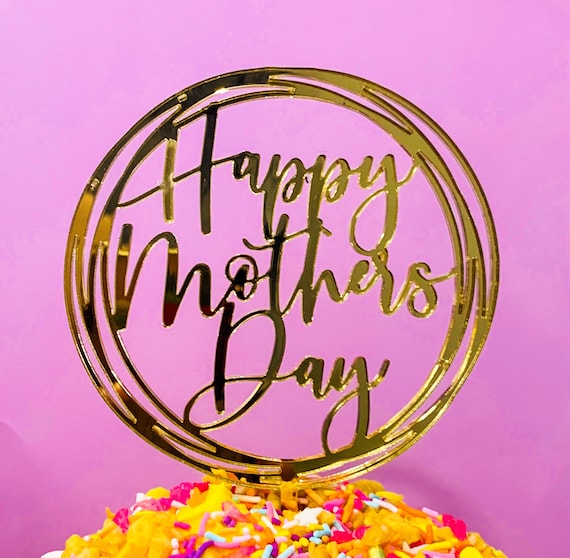 Happy Mothers Day Cake Topper Best Mum Cake Topper Glitter Etsy